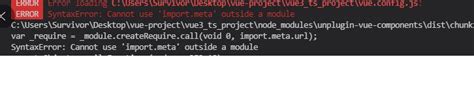 when running serve an error occurs with the error message cannot use