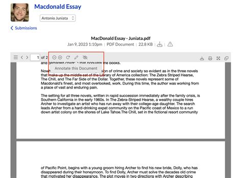 using annotations when grading essay and file assignments populi