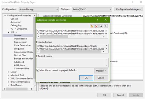 unresolved external symbol error when using multiple directories with