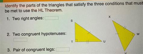[answered] Identify The Parts Of The Triangles That Satisfy The Three