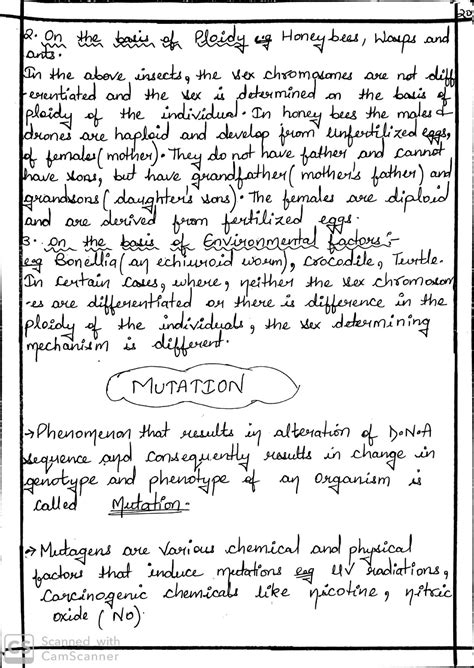 principle of inheritance and variation handwritten notes for 12th biology
