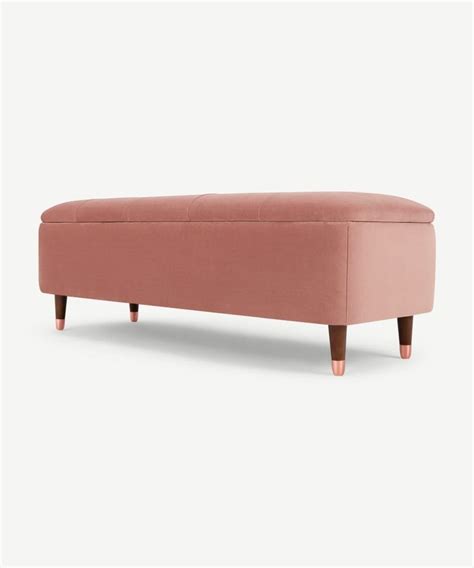 Margot Ottoman Storage Bench Blush Pink Velvet Storage