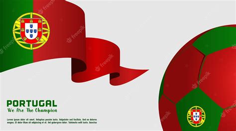 Premium Vector Vector Background Portugal Flag With Ball Soccer