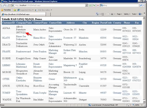 using telerik s new linq implementation to connect to mysql