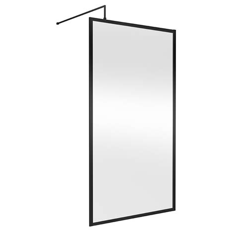 Hudson Reed Full Outer Frame Wetroom Screen And Support Bar 1200mm Matt