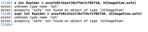 swift3 lldb error unknown type name let xcode 8 1 stack overflow