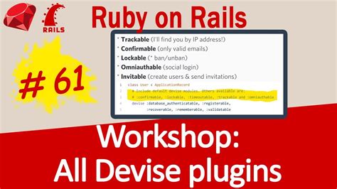 ruby on rails 61 live session gem devise all the plugins youtube