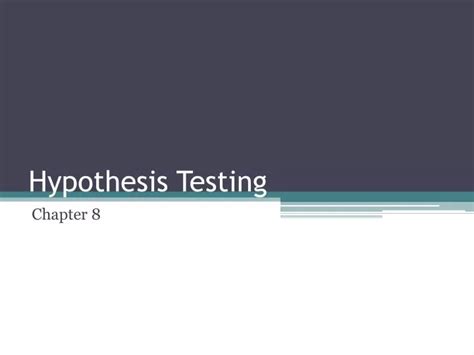 Hypothesis Testing Ppt Final