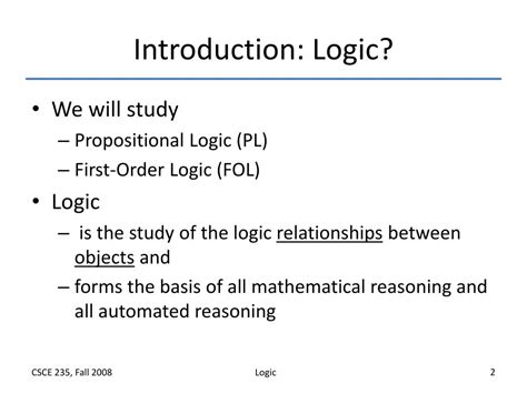 Ppt Introduction To Logic Powerpoint Presentation Id 308626