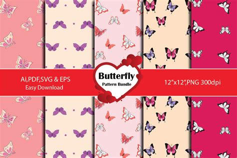 Seamless Pattern Bundle Butterfly Graphic By Imagenish · Creative Fabrica