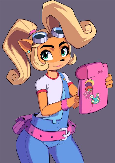 Safebooru 1girl Belt Blonde Hair Blue Overalls Coco Bandicoot Crash