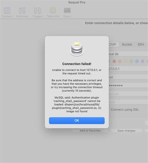 mysql 8 x 설치 후 sequal pro 접속 시 authentication plugin caching sha2