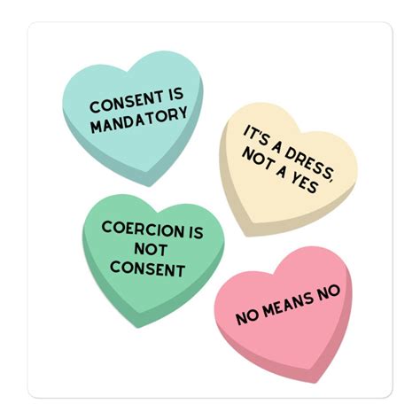 Consent Candy Hearts Sticker Set Empowerment Education Decals