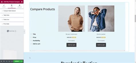 introducing ea woocommerce product compare widget for elementor