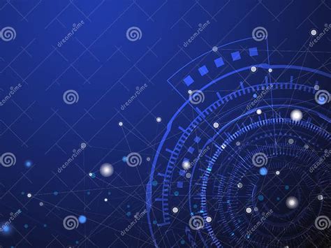 Blue Technology Circle And Computer Science Abstract Background With