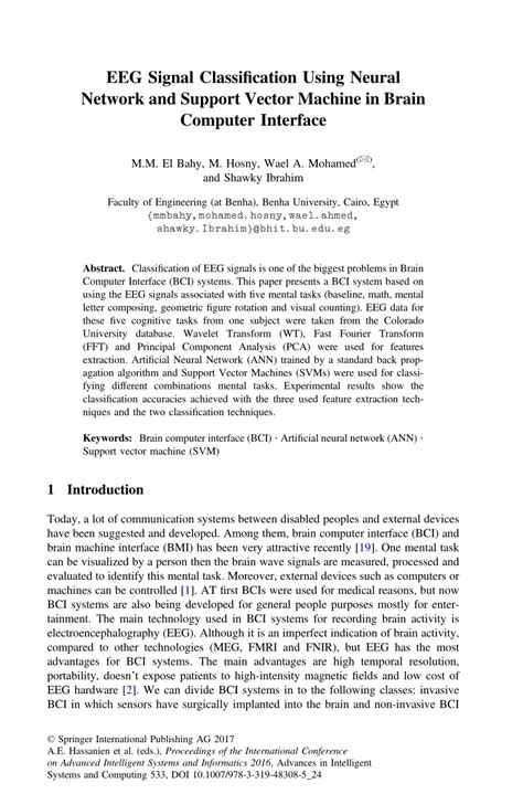pdf eeg signal classification using neural network and