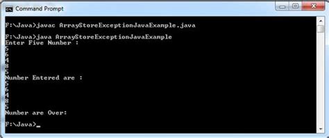 arraystoreexception in java example