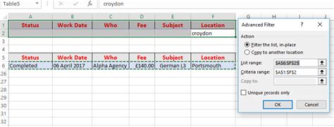 excel does advanced filter work with tables microsoft community