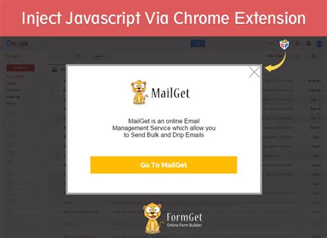 how to inject javascript using chrome extension formget