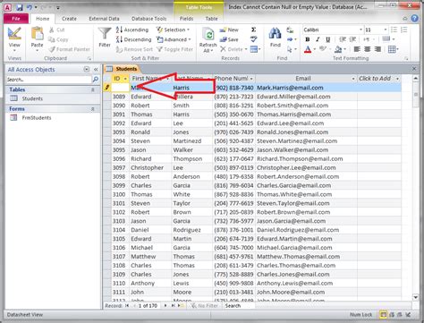 index or primary key cannot contain null value access vba and vb
