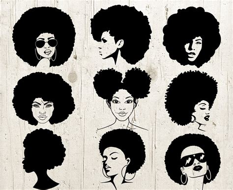 Black Woman Svg Bundle Afro Woman Silhouette Svg Files Etsy Ireland