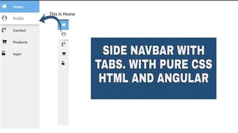 side navbar with css html 5 and angular without any plugins