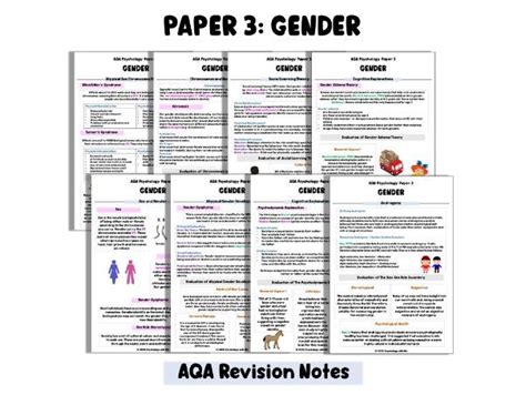 Aqa Gender Full Revision Notes A Level Psychology Teaching Resources