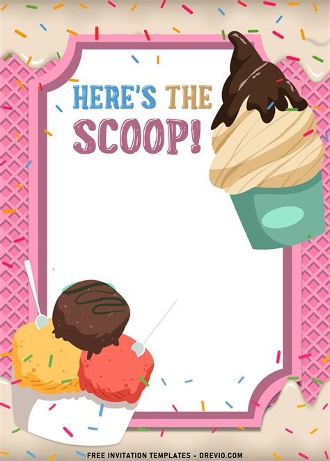 Ice Cream Party Invitation Template Free