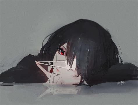Hd Wallpaper Black Haired Female Anime Digital Wallpaper Aoi Ogata