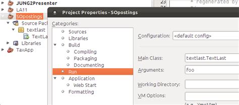 java netbeans parameters while executing console app