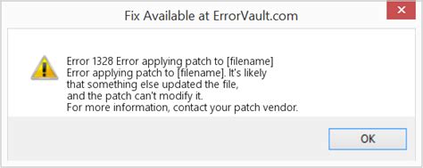 how to fix error 1328 error applying patch to [filename] error