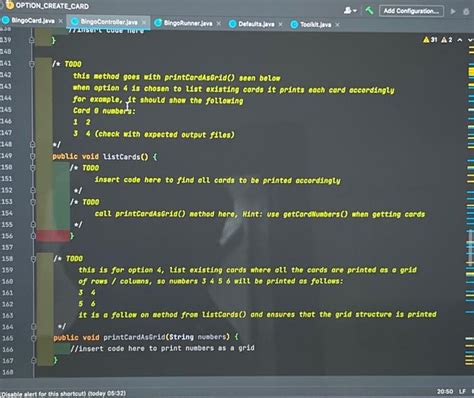 defaults java toolkit java bingocard java
