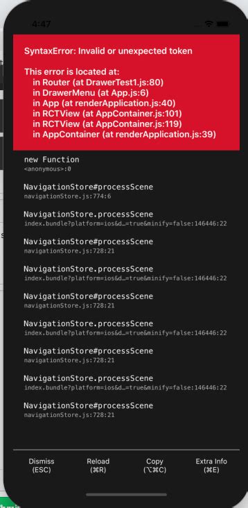 nhandled js exception syntaxerror invalid or unexpected token · issue