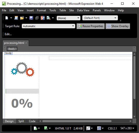 inputscript logic display a processing message