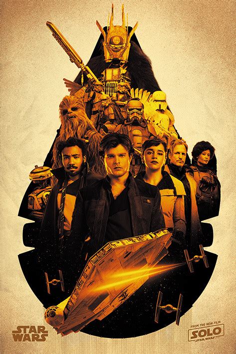 Han Solo Una Historia De Star Wars Millennium Falcon Montage Póster