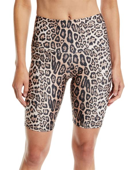 Onzie High Rise Leopard Print Activewear Bike Shorts Neiman Marcus