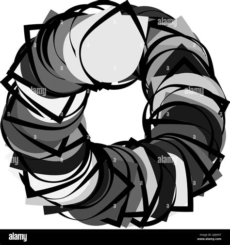 Abstract Random Geometric Circular Radial Element Shape Stock