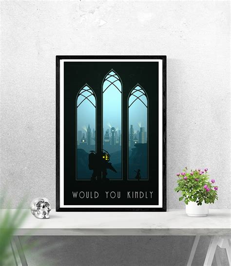 Bioshock Would You Kindly Poster Etsy