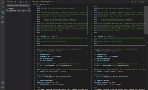 android gradlew bat file is not getting discarded from vscode stack