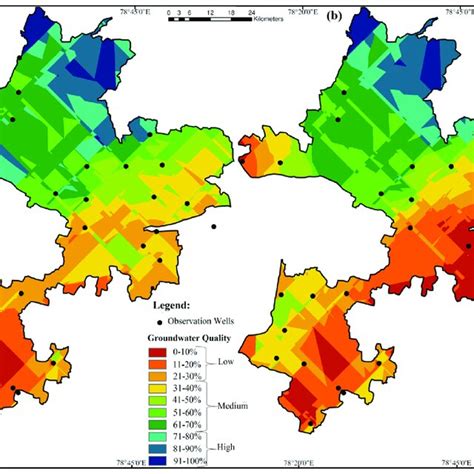 A B Groundwater Quality Index Maps Based On A Conventional Method