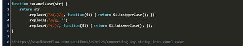 convert text to camel case react code example
