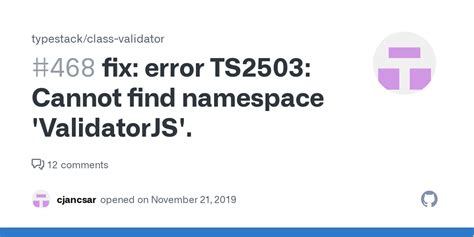 fix error ts2503 cannot find namespace validatorjs · issue 468