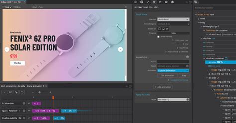 creating a slider with pinegrow interaction 2 pinegrow web editor