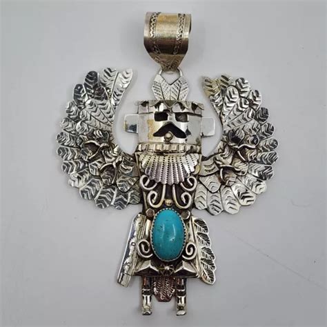 Giant Alonzo Mariano Navajo Sterling Silver Turquoise Stone Eagle