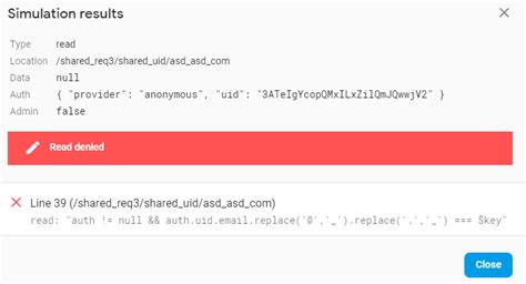 firebase realtime database private shared data with e mail stack