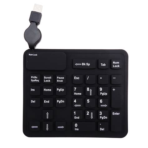 silicone flexible usb 32 keys extended numeric keypad w retractable