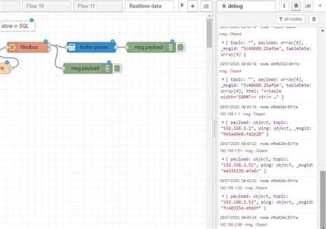 sending multiple modbus data values to sql server azure