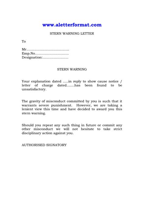 Warning Letter Free Printable Documents
