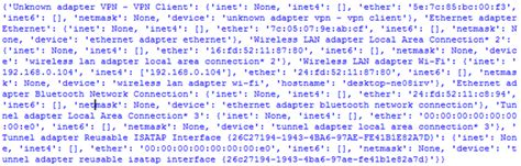 view computer s important network information using python