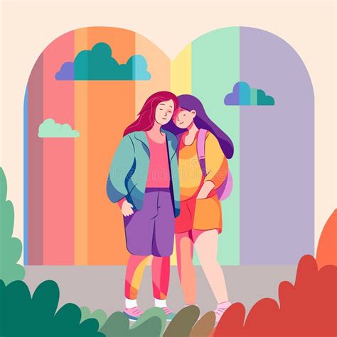 Cartoon Hugging Two Women Stock Illustrations 343 Cartoon Hugging Two